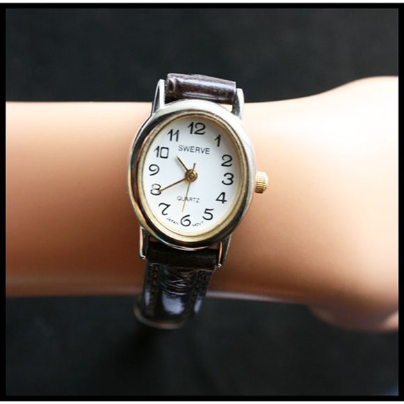 Swerve | Accessories | Vintage Swerve Womens Quartz Watch With Faux ...